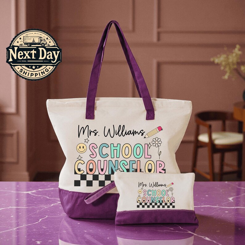 Custom School Counselor Tote Bag, Student Support Work Tote, Guidance ...