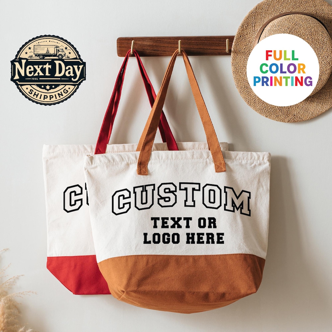 Custom Logo Tote Bag: Personalized Canvas Design - Etsy