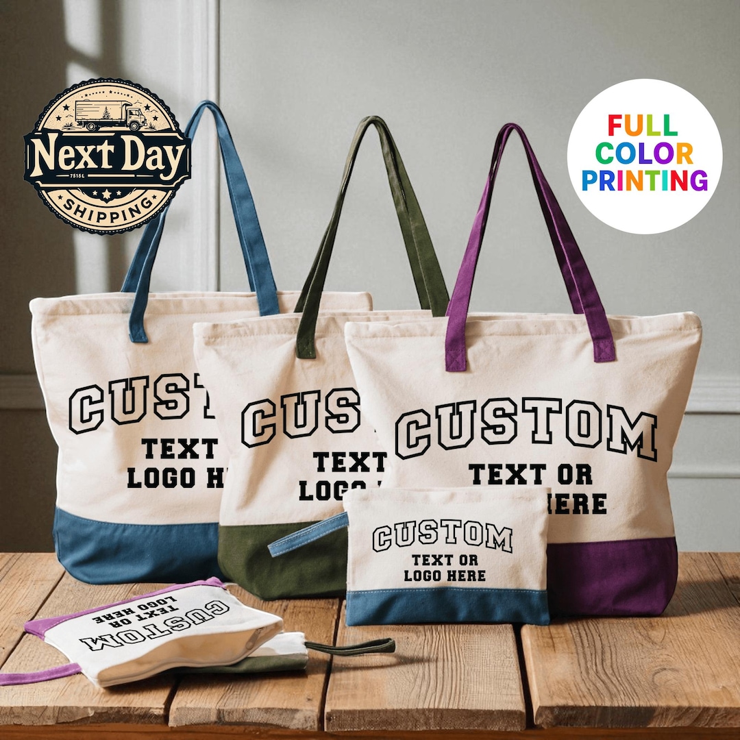 Custom Canvas Tote Bag, Add Your Logo, Artwork or Text, Custom Bulk ...