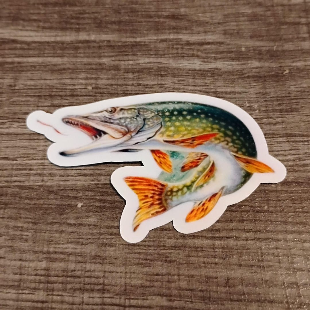 Northern Pike Fish Vinyl Sticker - Etsy