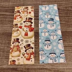 Double Sided Laminated Snowman Bookmark Winter Christmas Gifts for ...