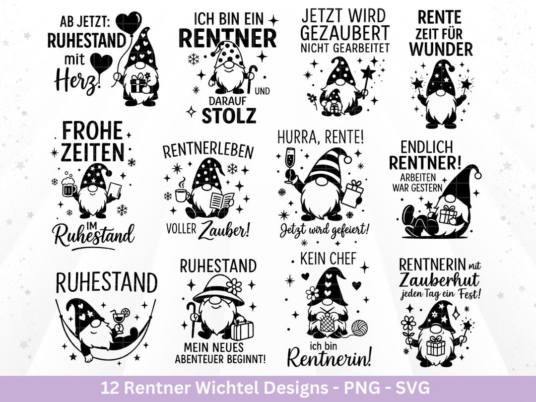 Plotter File Pension - Pensioner Saying - Gift Pension - Gnome Svg ...