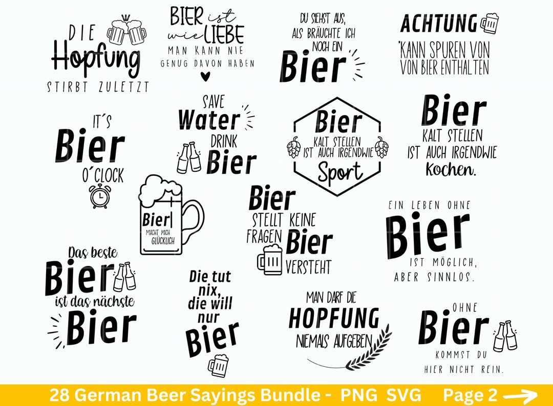 German Bier Sprüche svg png Bundle - Alkohol svg - drinks svg - Cricut ...
