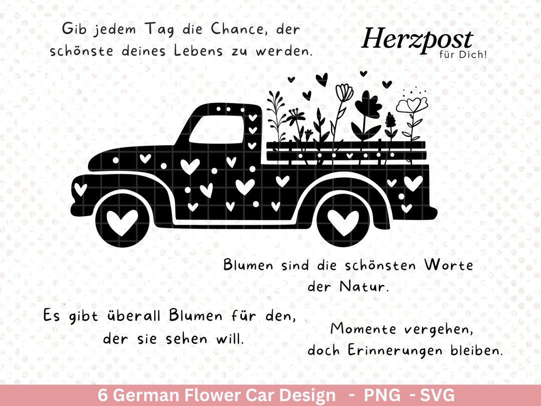 Plotter File Flower Car Svg Png Lettering Sayings Svg Clipart Plotter ...