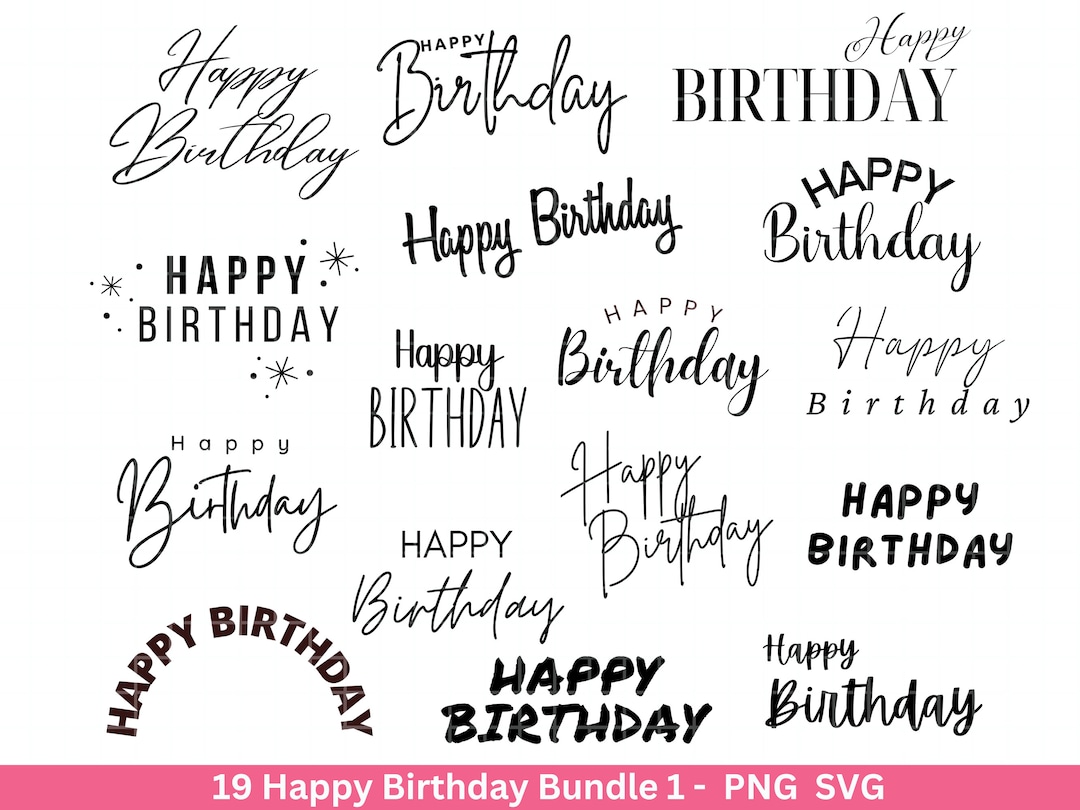Happy Birthday SVG Plotter File - Lettering Cricut Design Element ...