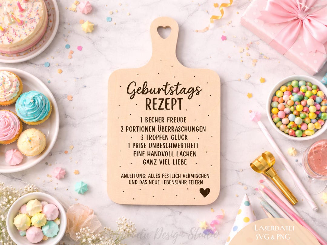 Birthday Recipe Laser File – Cutting Board Engraving SVG | Kitchen ...