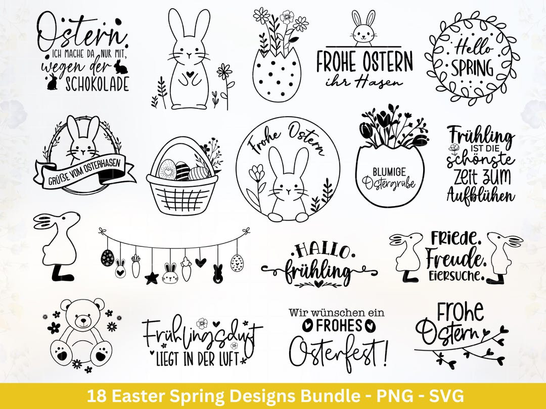 German Easter Plotter File Bundle Svg Easter Designs German Easter Cricut Silhouette Easter ...