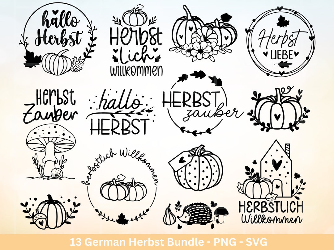 German Plotter File Autumn Hello Autumn Cricut Silhouette Studio ...