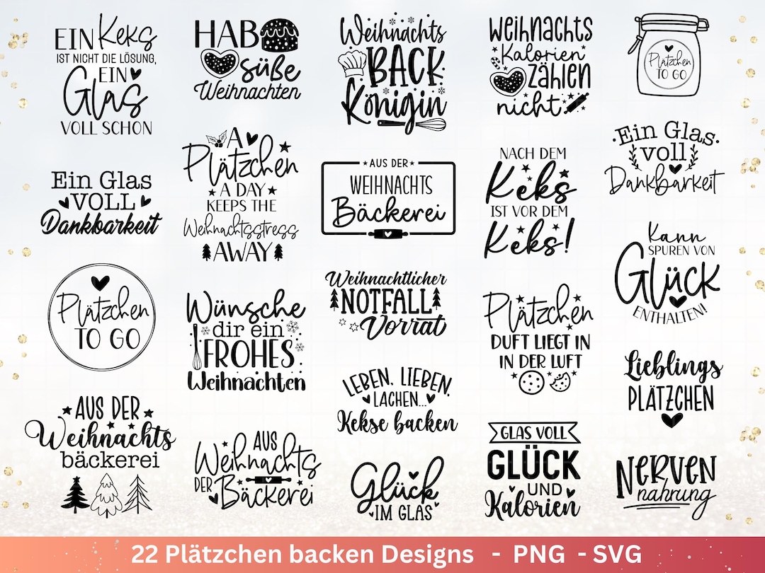 Plotterdatei backen Weihnachten - backen svg - Deutsche Sprüche backen - Cricut svg - Keksdose ...