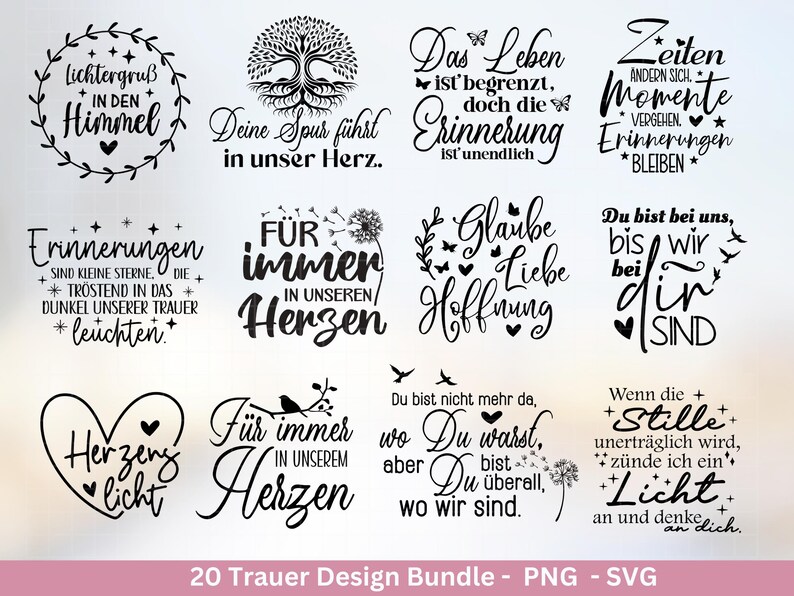 Plotter File for Mourning - Farewell SVG - Candle Sayings for Mourning ...