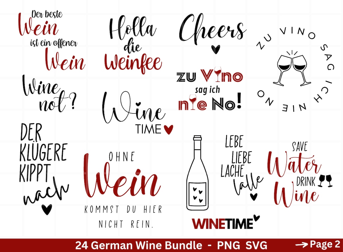 German Wein svg png Bundle - Wine svg - Wine Quote Svg - Cricut ...