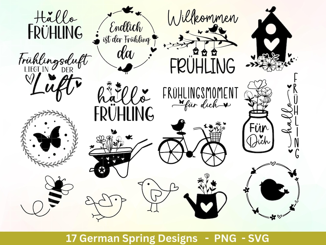 Deutsche Plotterdatei Frühling - Hallo Frühling - Cricut Silhouette Studio Plotterdatei - Ostern ...