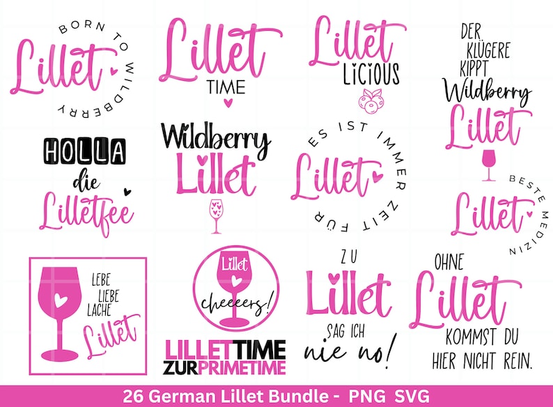 German Lillet Svg Png Bundle Wildberry Lillet Svg Alcohol - Etsy