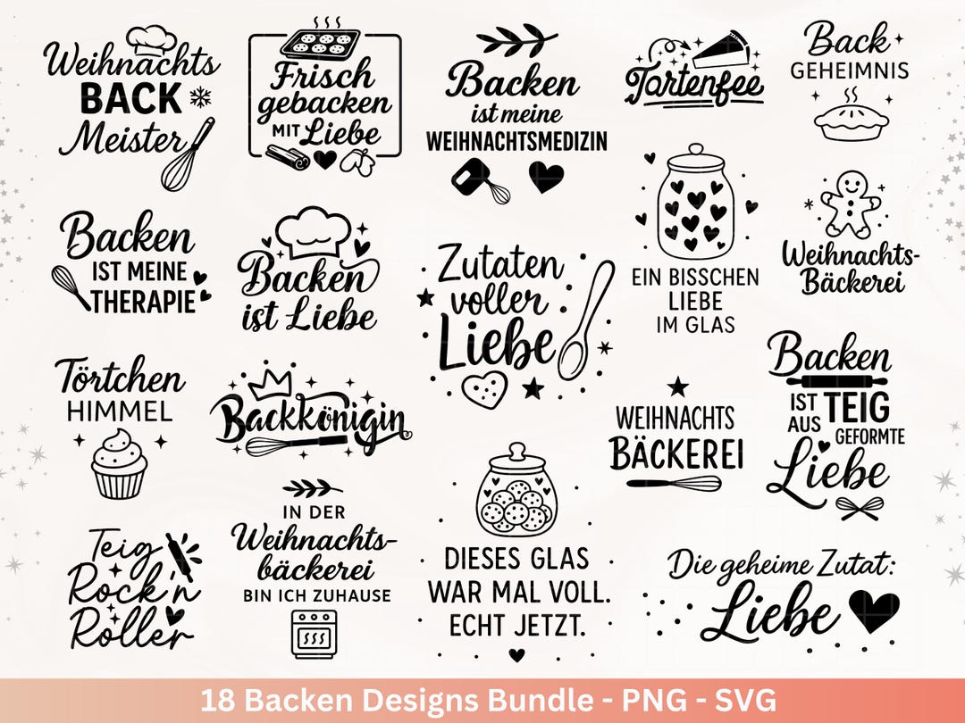 German Baking Plotter File for Christmas - Baking SVG Bundle - Cookie ...