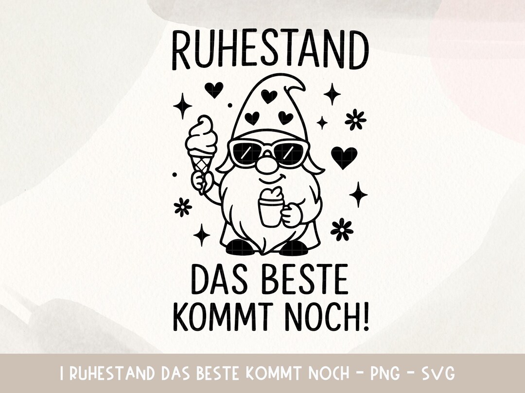 Pension SVG Plotter File – Pensioner Saying & German Sayings – Gnome ...