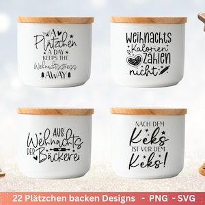 Plotterdatei backen Weihnachten - backen svg - Deutsche Sprüche backen - Cricut svg - Keksdose ...