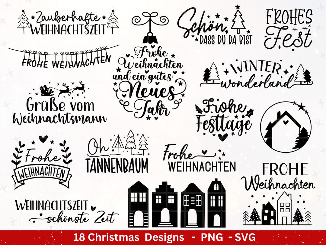 German Plotter File Christmas - Christmas Lettering - Christmas Houses ...