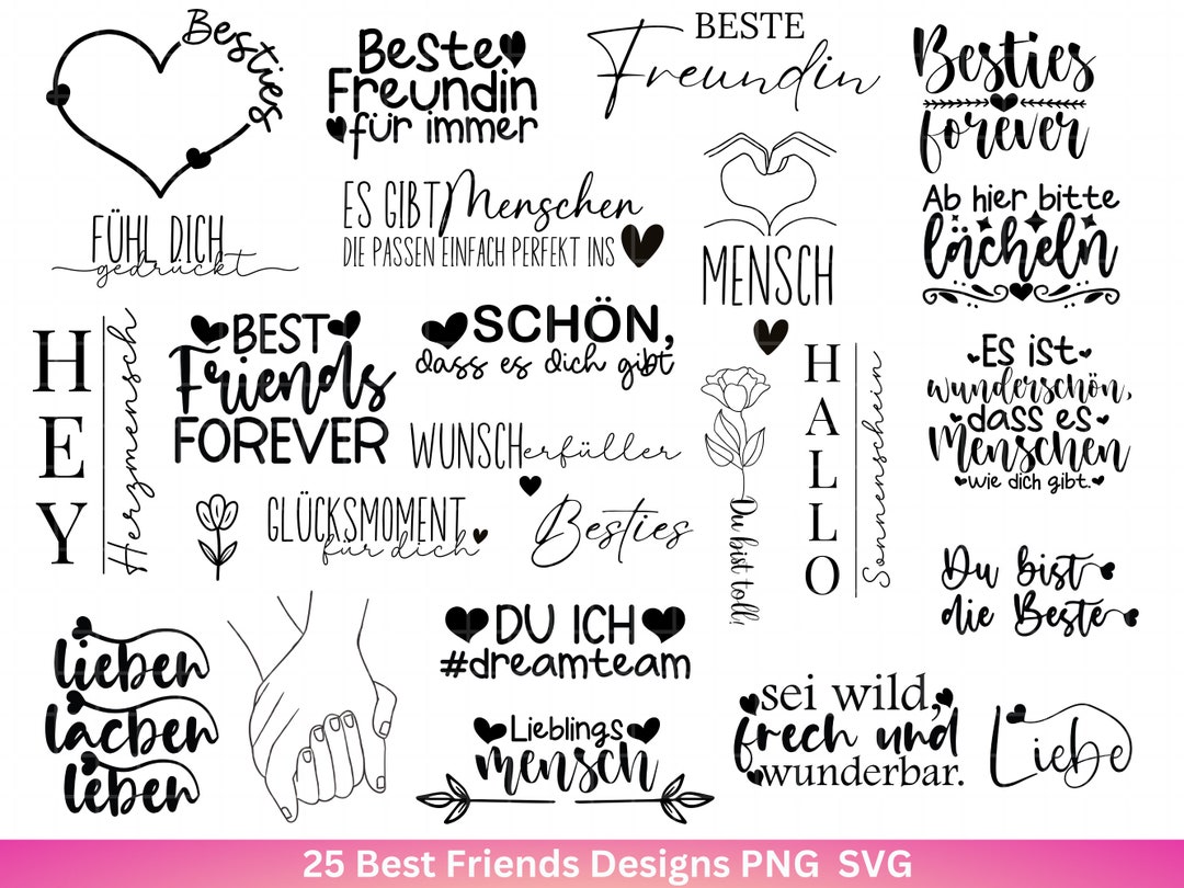 Deutsche Plotterdatei Beste Freundin- Best Friends Svg Bundle - Cricut Silhouette file ...