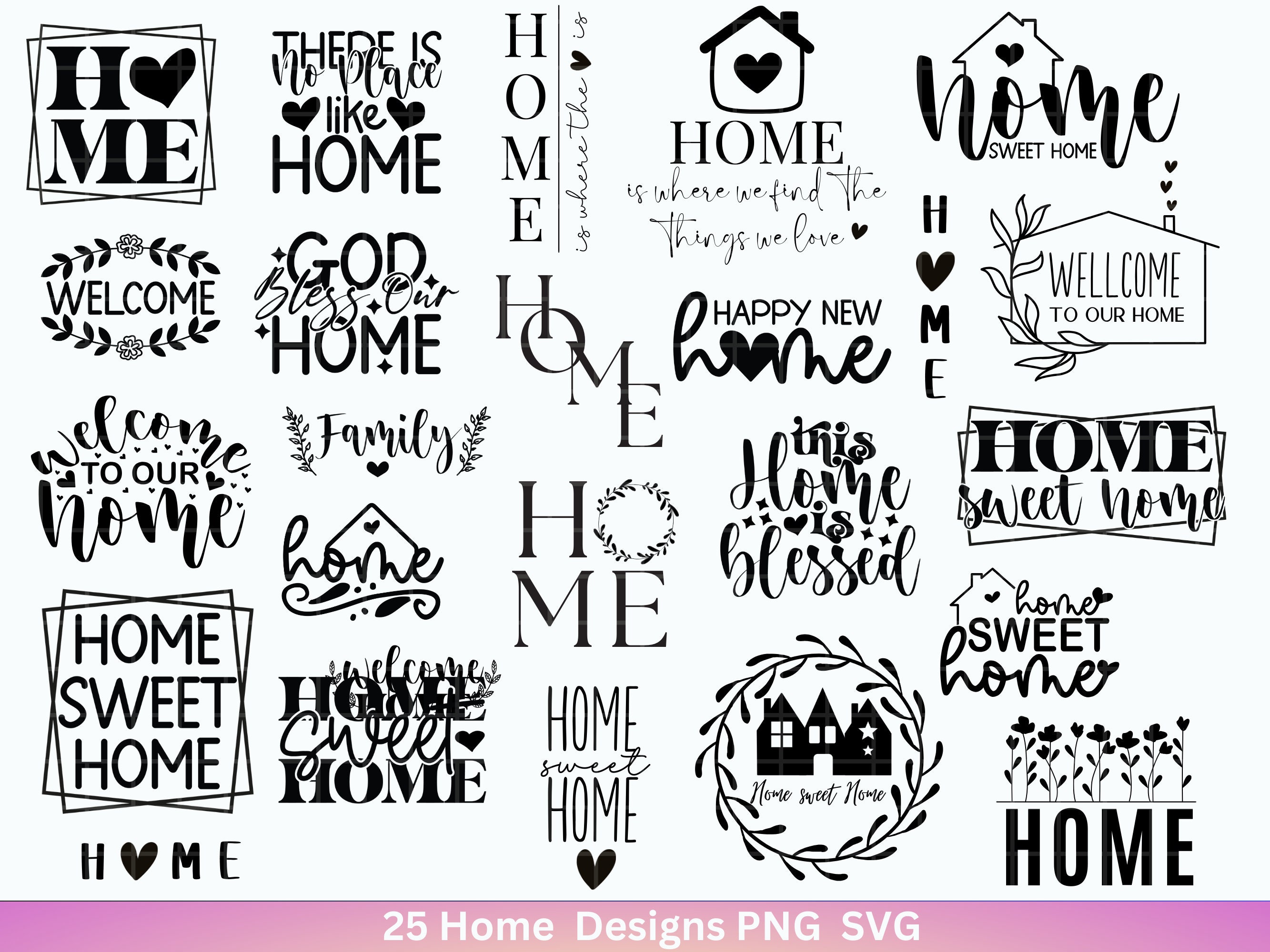 Home Sweet Home Svg Home Phrases Vector Design Images, Black Sweet