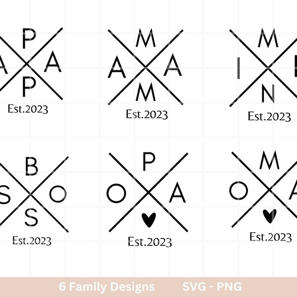 Mom Est Svg - Etsy