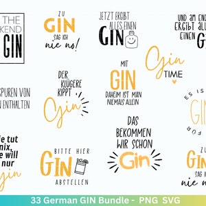 German Gin svg png Bundle - Ginsprüche svg - deutsche Sprüche svg ...