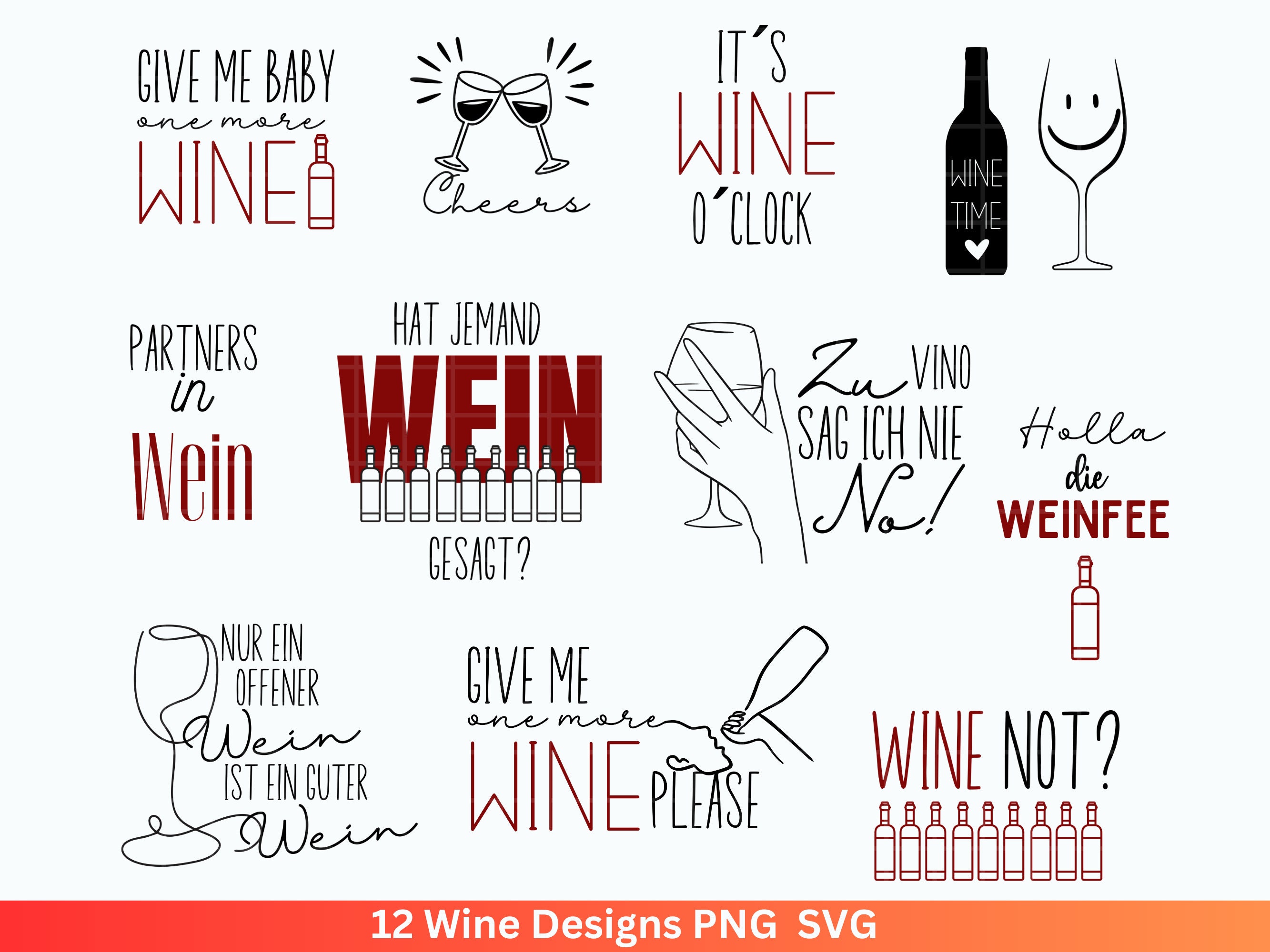 German Wein Svg Png Bundle Wine Svg Wine Quote Svg - Etsy
