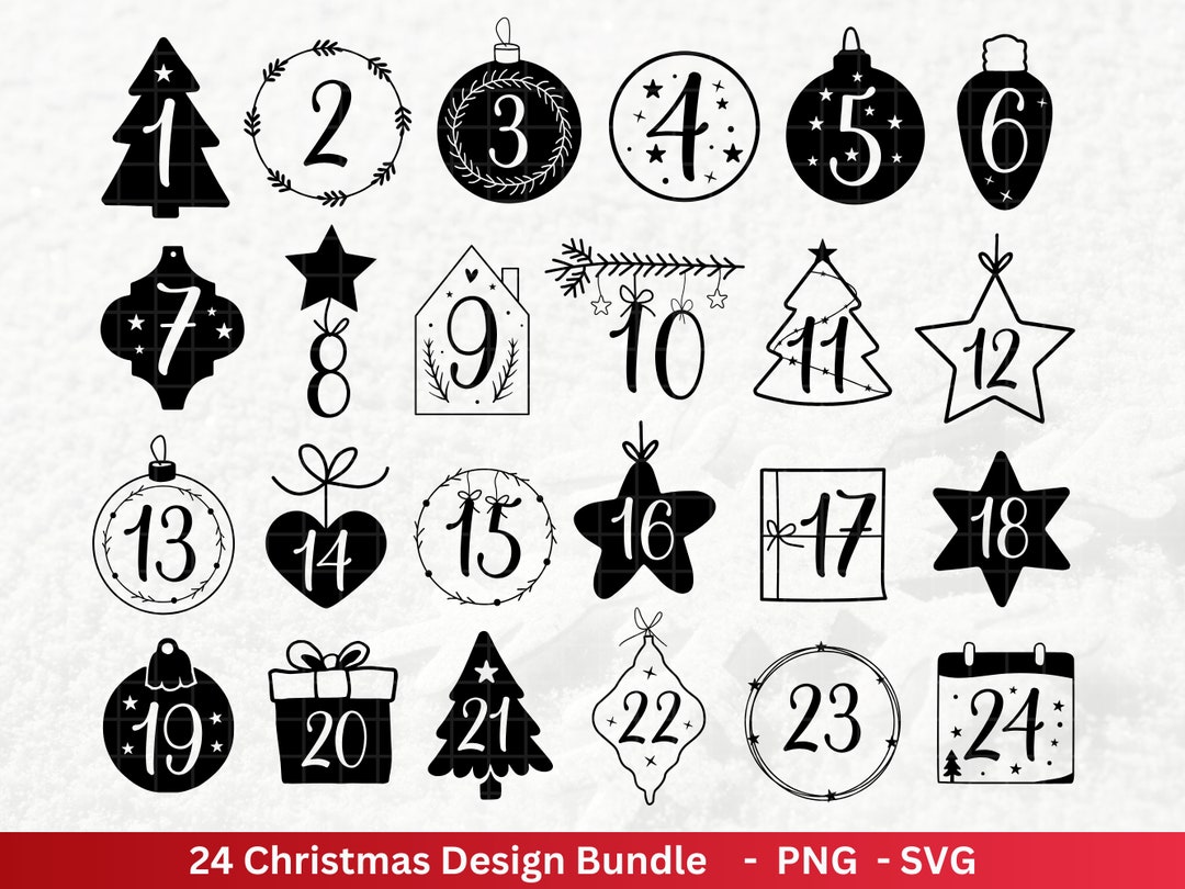 Plotter File Advent Calendar Numbers Svg - Advent Calendar Svg ...