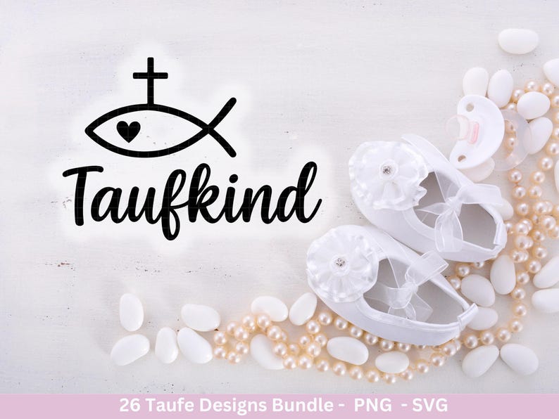 Taufe Plotterdatei Bundle – Einladung und Segenswünsche | Christliche ...