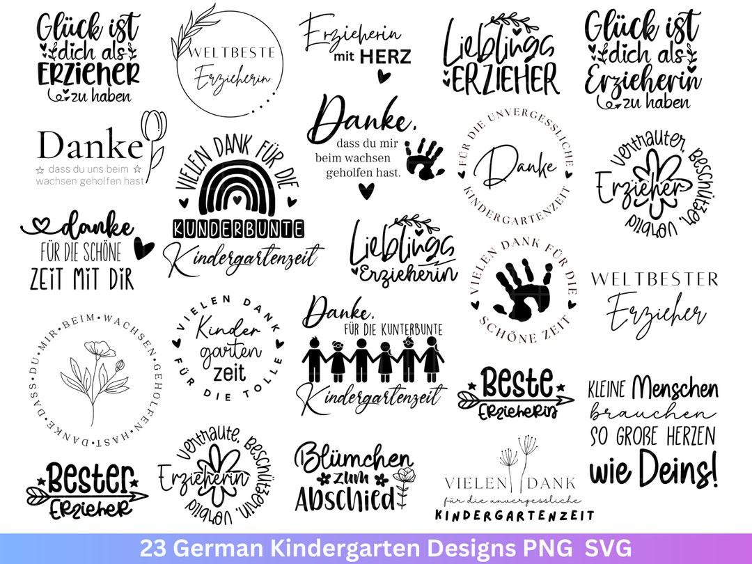 Deutsche Erzieherin Plotterdatei Svg - Erzieher Svg - Kindergarten Abschied Svg - Danke Svg ...