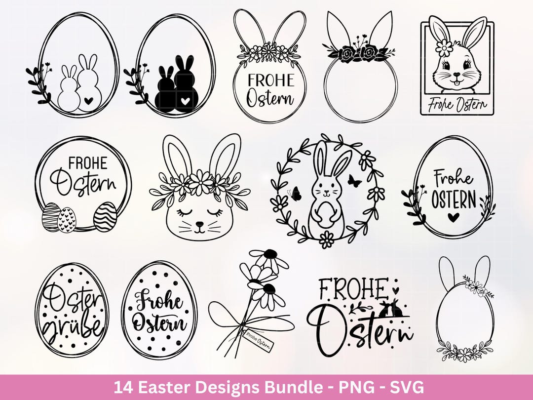 German Easter Plotter File Bundle Svg - Easter Designs German - Easter Cricut Silhouette ...