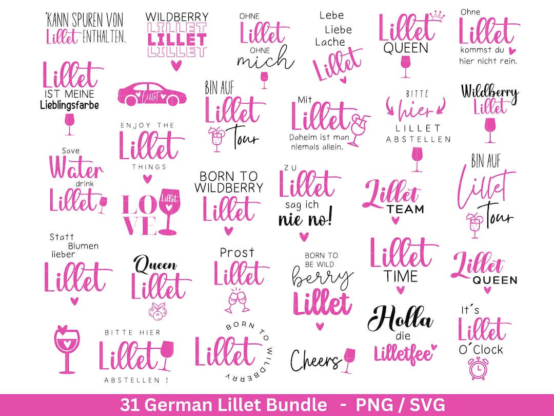 German Lillet svg png Bundle Wildberry Lillet svg Alcohol svg Cricut Silhouette Studio ...