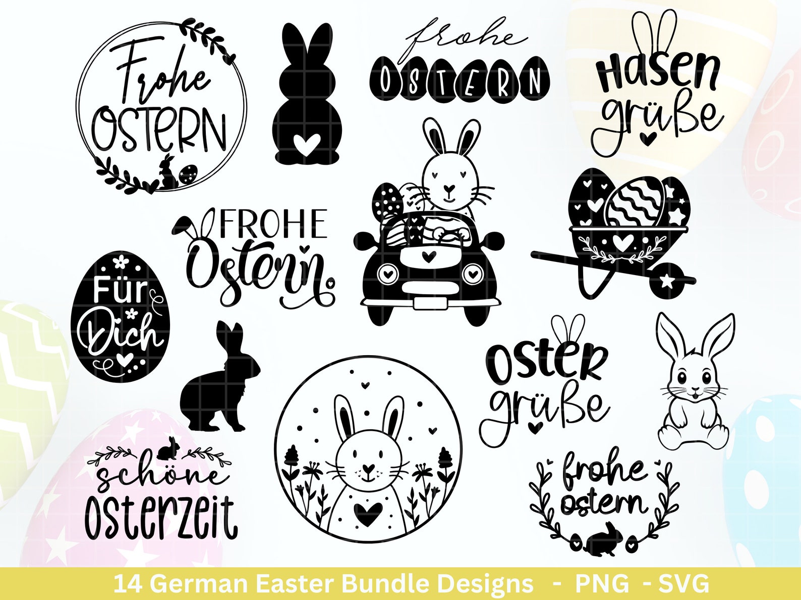 German Easter Plotter File Bundle SVG - Easter Designs in German ...
