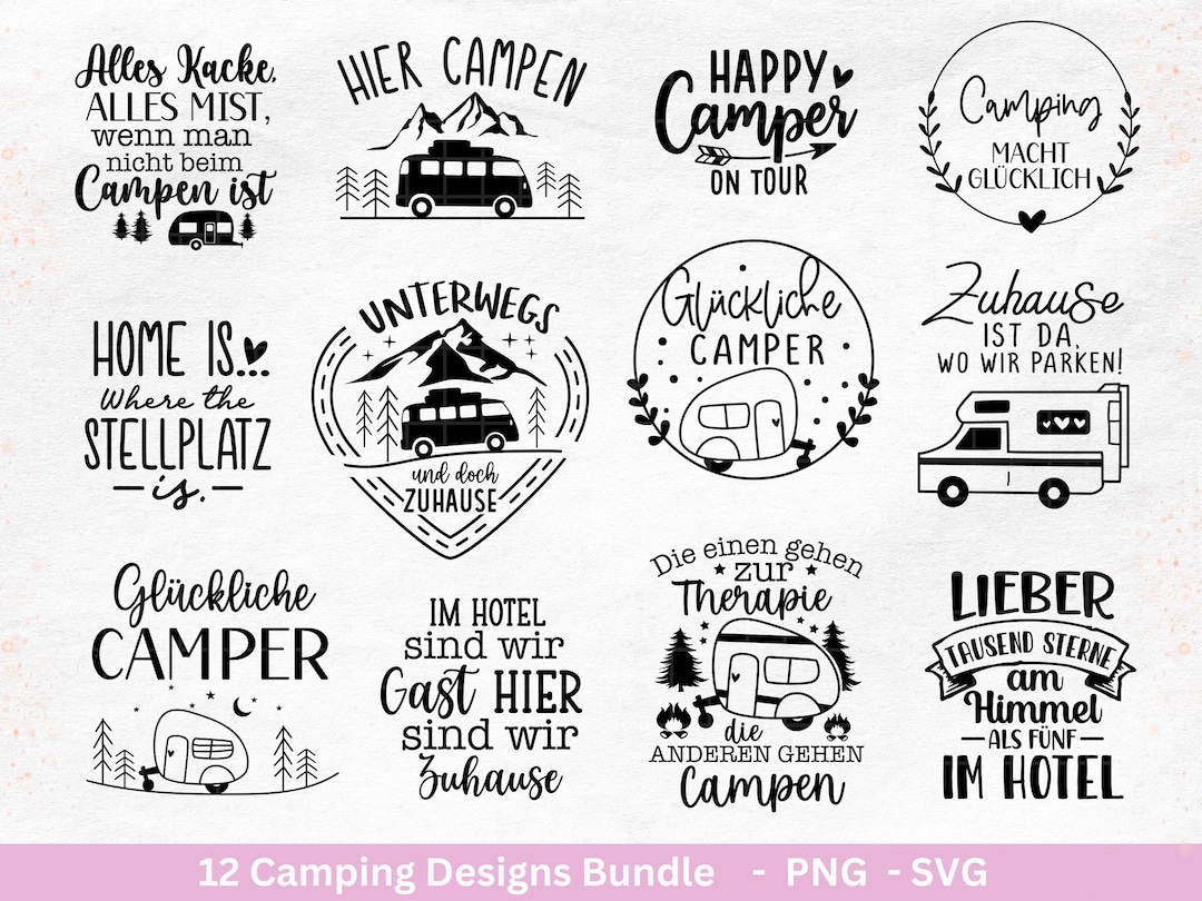 Plotterdatei Camping Wohnwagen Svg , Plotterdatei Camper, Camping Sprüche, Camping Sprüche ...