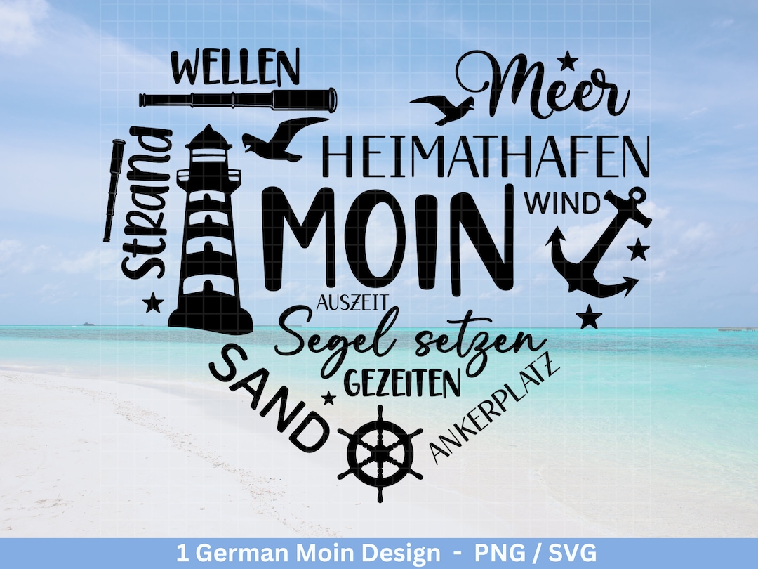 Deutsche Moin Plotterdatei - Maritim svg - Nautical Clipart - Herz svg ...