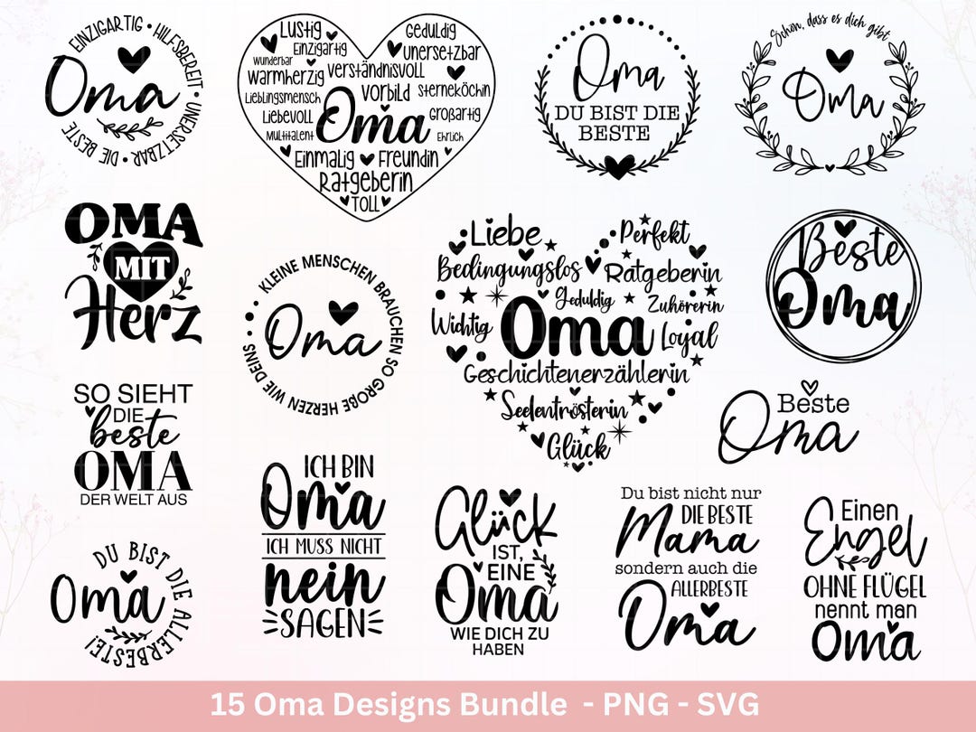 Plotterdatei Oma - Großmutter - Oma svg - Deutsche Sprüche Svg - Familie Svg - Cricut svg ...