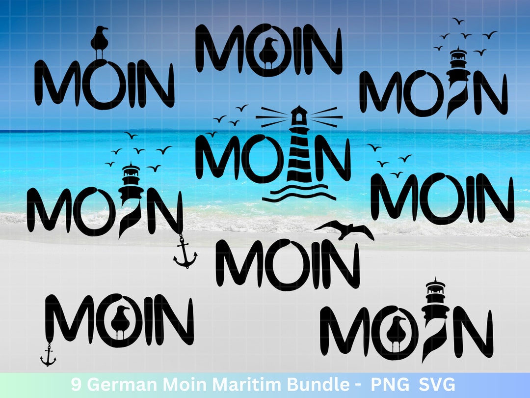German Moin Plotterdatei Bundle - Maritim svg - Nautical Clipart - Leuchtturm svg - Möwen svg ...