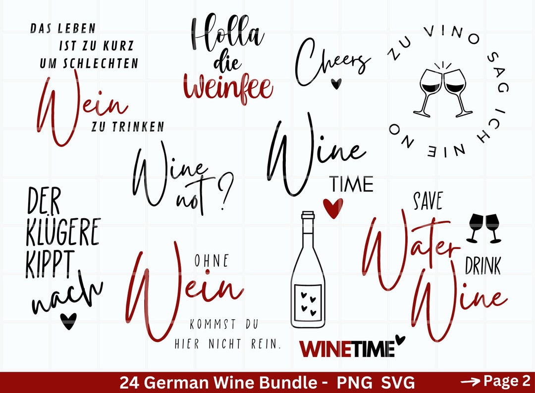 German Wein Svg Png Bundle - Wine Svg - Wine Quote Svg - Cricut ...