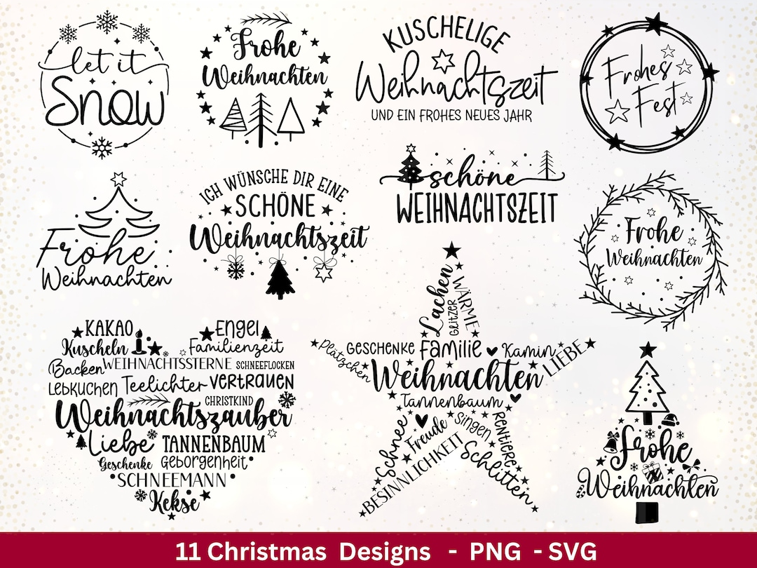 Plotterdatei Weihnachten - Plotterdatei Sprüche - Schriftzüge Weihnachten deutsch - Weihnachten ...