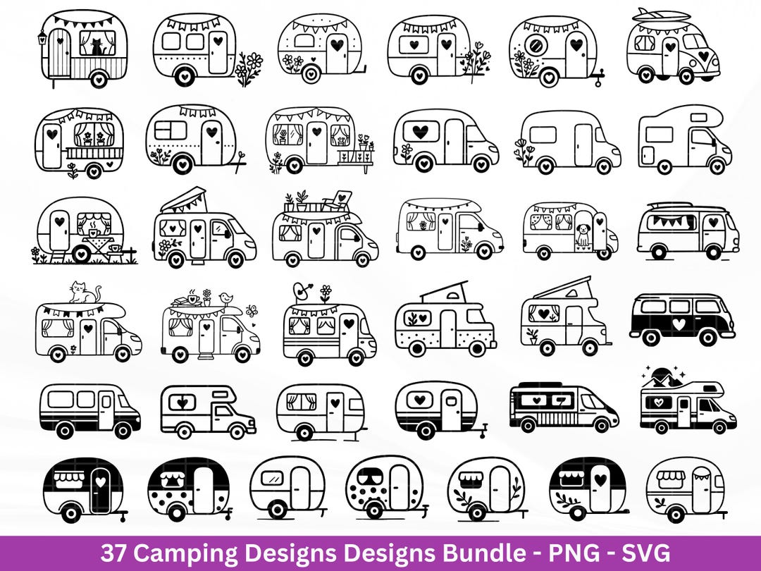 XXL Plotterdatei Camping Svg Wohnwagen Svg , Plotterdatei Camper Bundle , Camping Sprüche ...