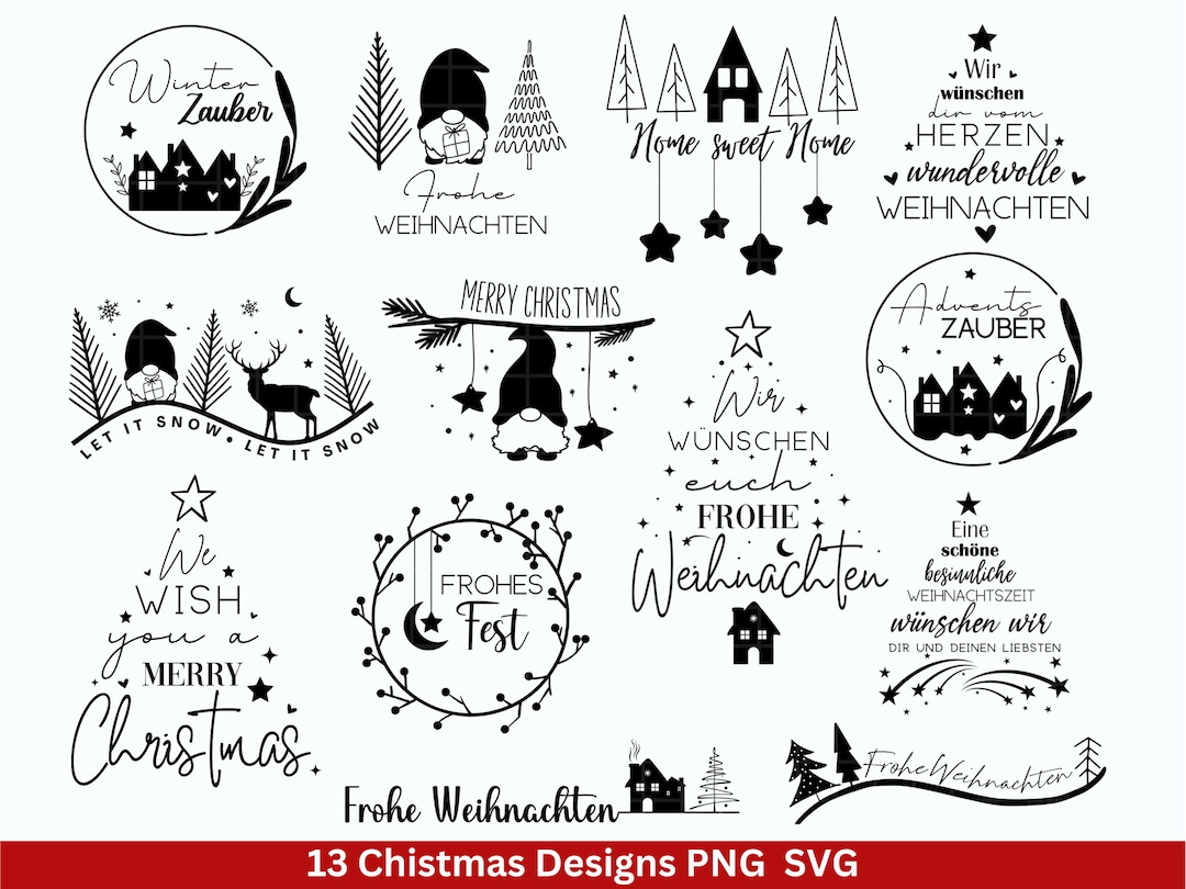 Weihnachten Plotterdatei Svg Png Plotterdatei Home Schriftzüge Weihnachten deutsch Silhouette ...
