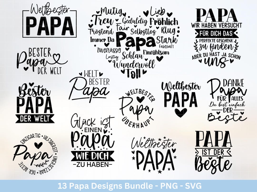 Deutsche Plotterdatei Papa- Vatertagsgeschenk - Papa svg - Deutsche Sprüche Svg - Familie Svg ...