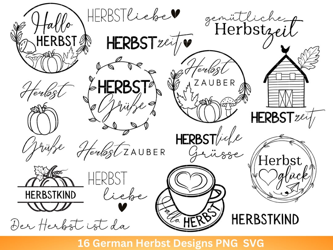 Deutsche Plotterdatei Herbst - Hallo Herbst - Cricut Silhouette Studio Plotterdatei ...
