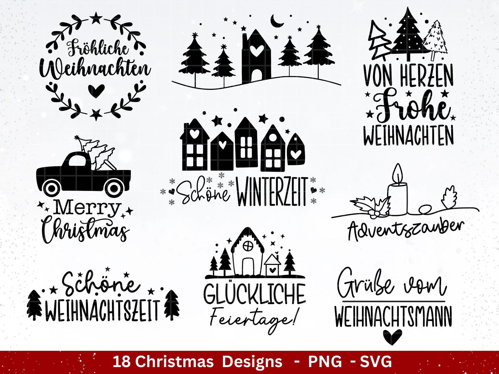 German Plotter File Christmas - German Christmas Lettering - Christmas ...