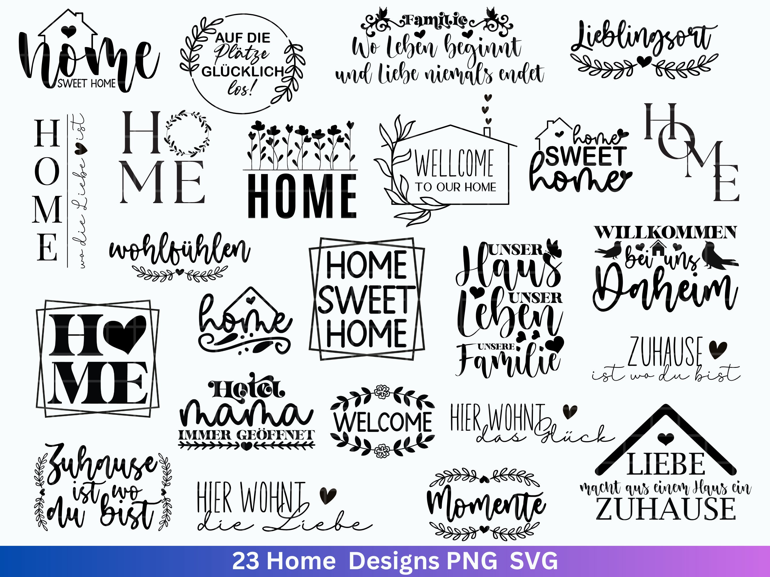 Plotter File Home SVG - Home Lettering Sayings SVG - Clipart Plotter ...