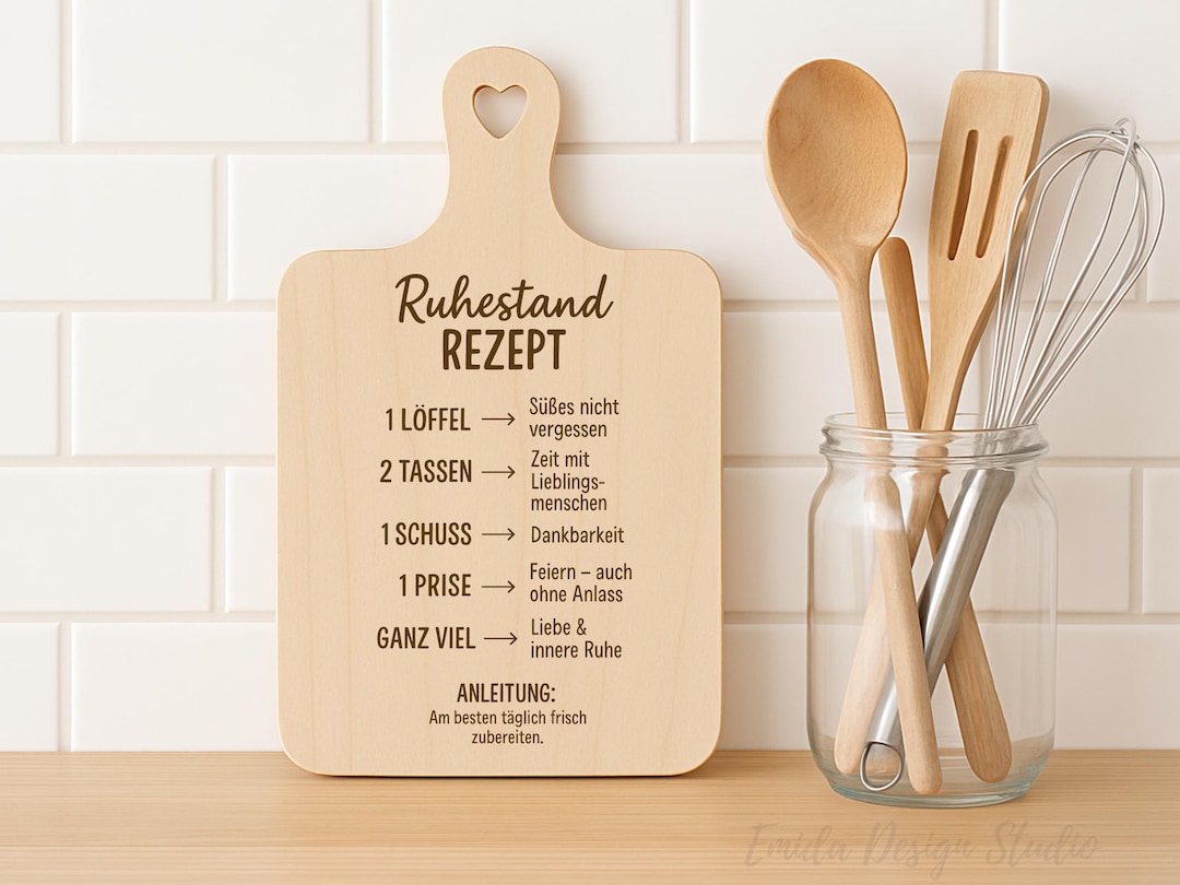 Laser File Cutting Board Retirement Recipe SVG – Plotter File Pensioner ...