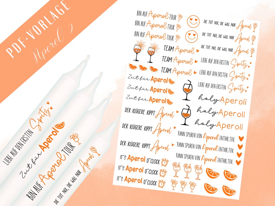 Aperol Candles PDF Template - Candle Tattoo Template Aperol Spritz ...