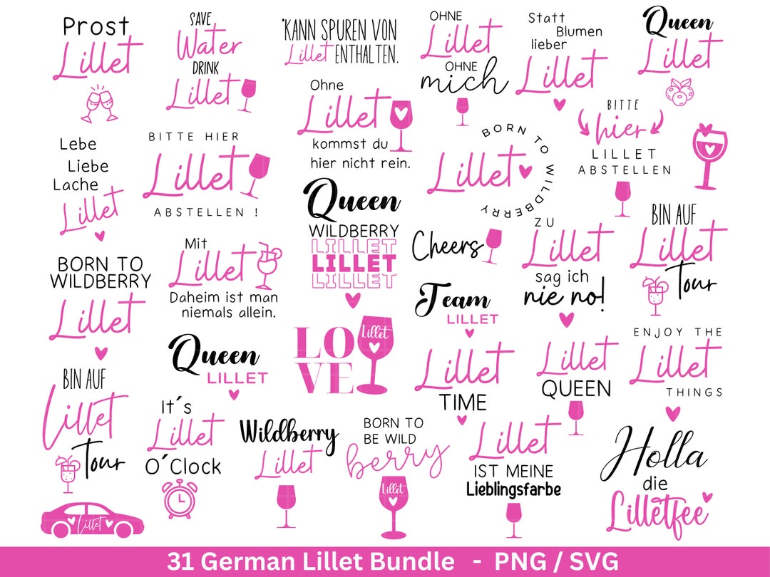 German Lillet Svg Png Bundle Wildberry Lillet Svg Alcohol Svg Cricut ...