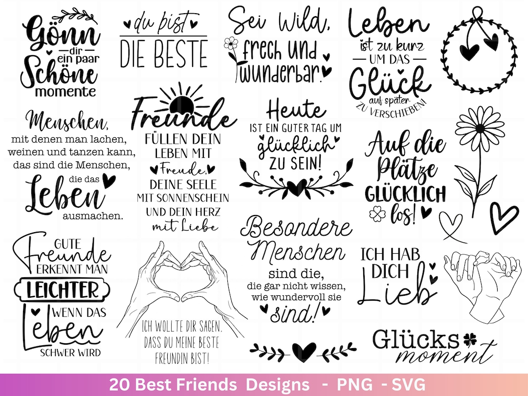German Plotter File Best Friend- Best Friends Svg Bundle - Cricut ...