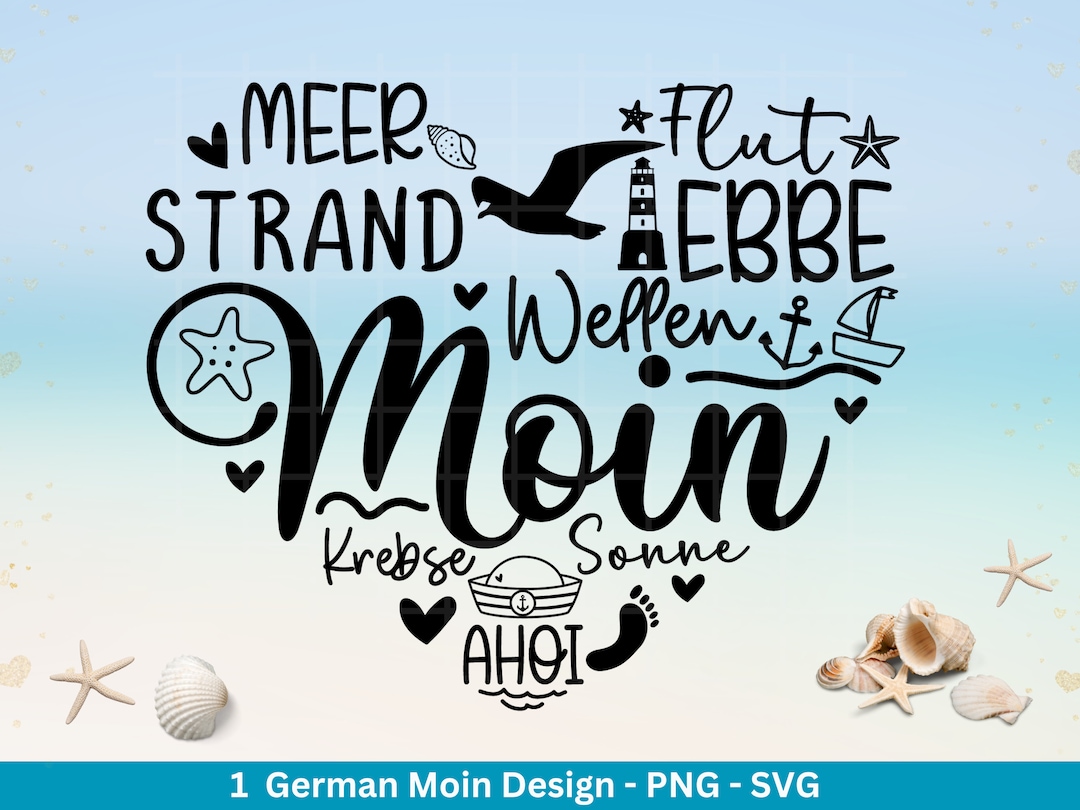 German Moin Plotter File - Maritime Svg - Nautical Clipart - Heart Svg - Seagulls Svg - Welcome ...