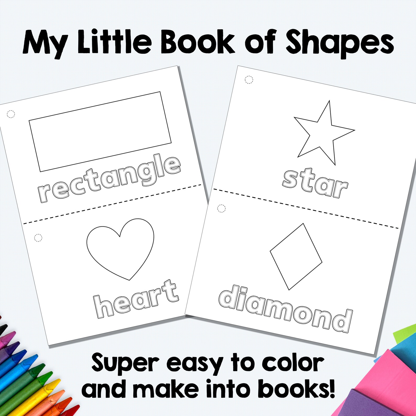 Printable Shapes Book for Prek and Kindergarten - Black and White ...
